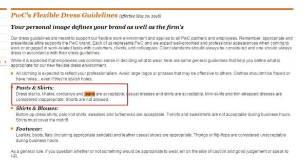 PwC's Flexible Dress Code (Jeans & Big 4 Accounting?)